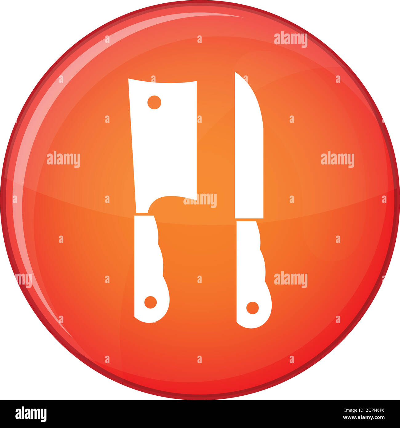 Kitchen knife and meat knife icon, flat style Stock Vector Image & Art ...
