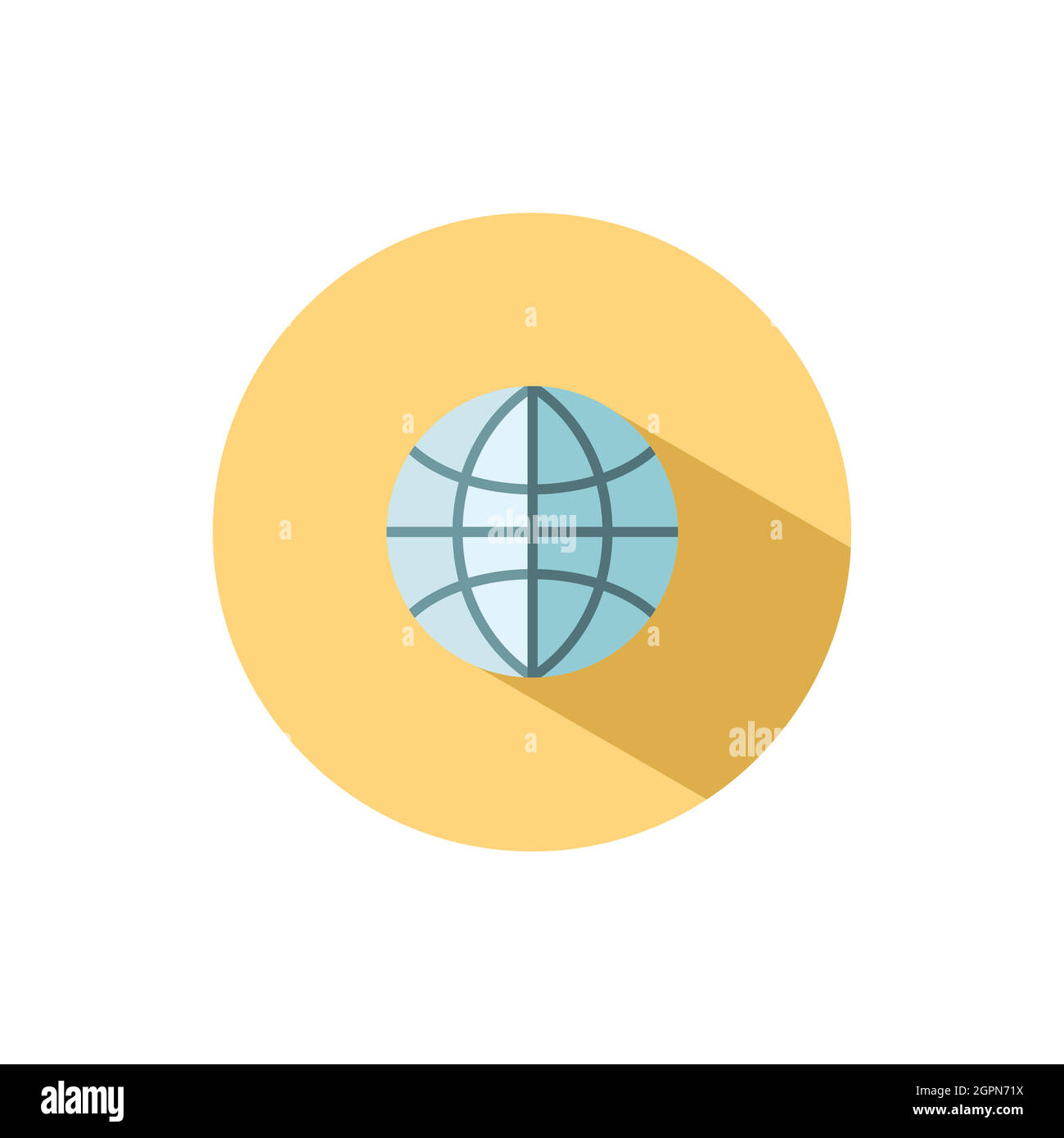 Globe. World sign. Earth planet. Flat icon in a circle. Commerce vector ...
