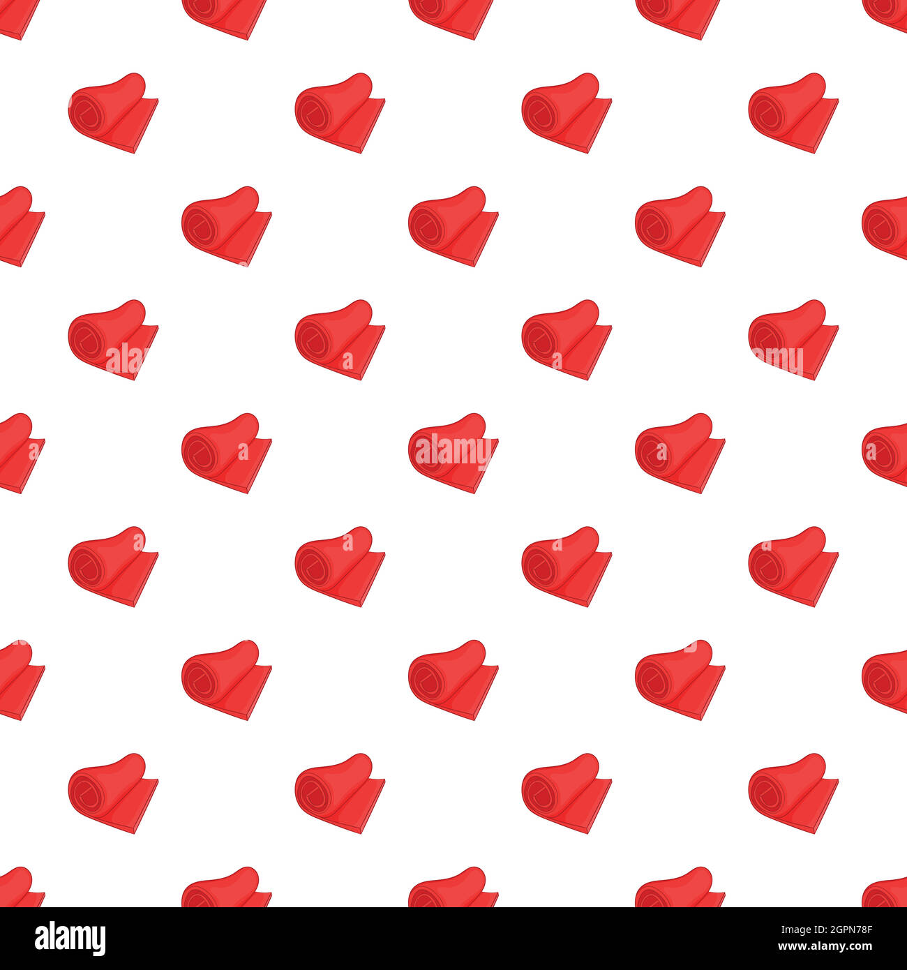 Rolled red towel pattern, cartoon style Stock Vector Image & Art - Alamy