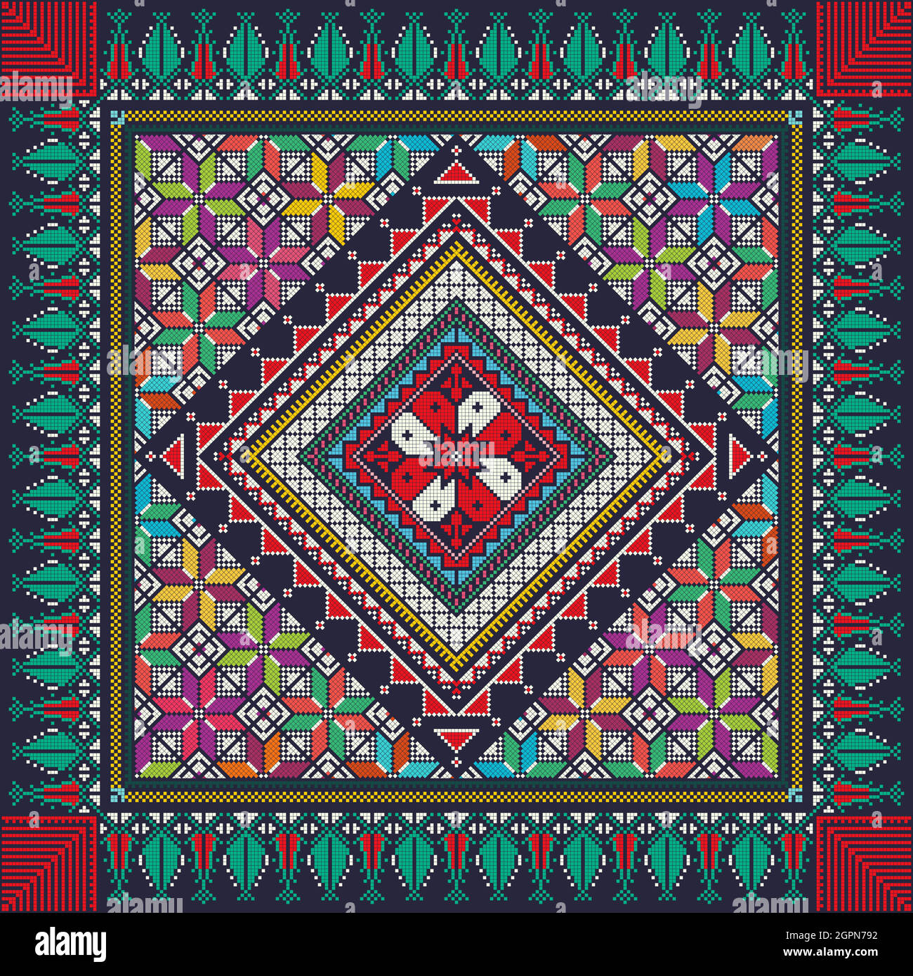 Traditional Palestinian Embroidery Pattern 5 Stock Vector Image & Art ...