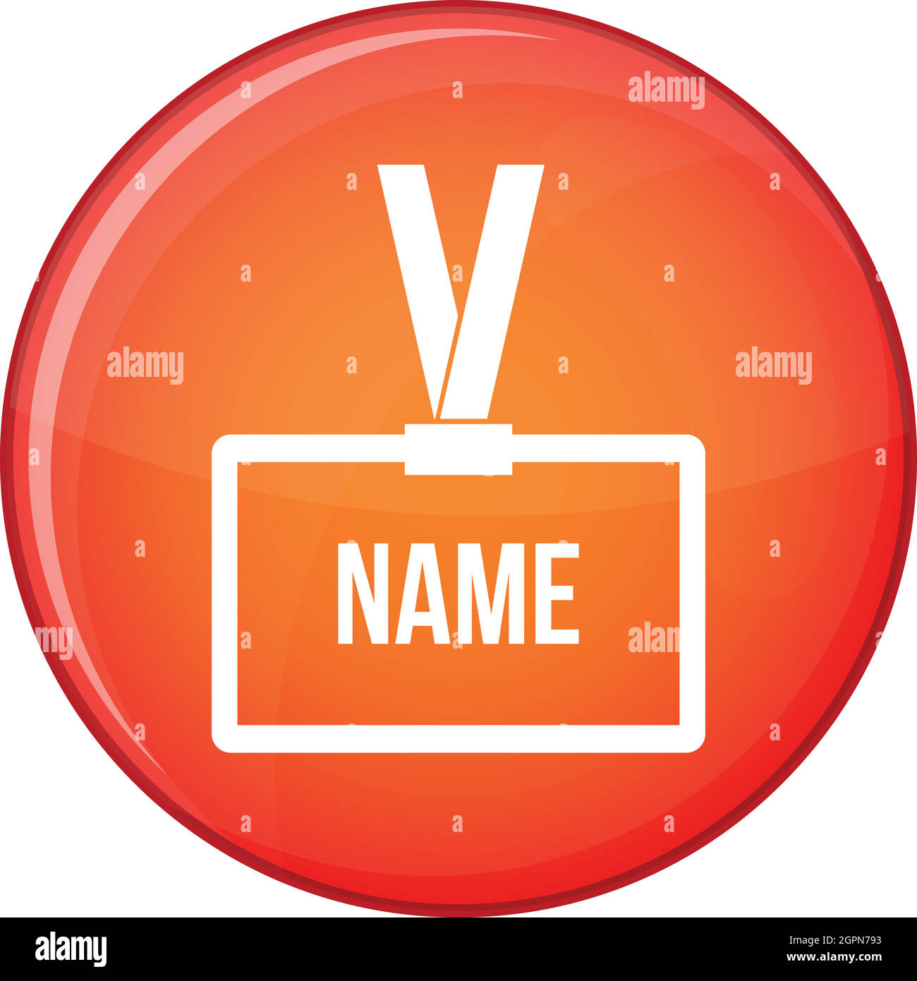 Plastic Name badge with neck strap icon Stock Vector Image & Art - Alamy