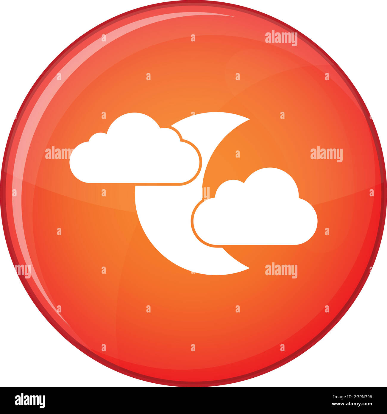 Moon and clouds icon, flat style Stock Vector Image & Art - Alamy