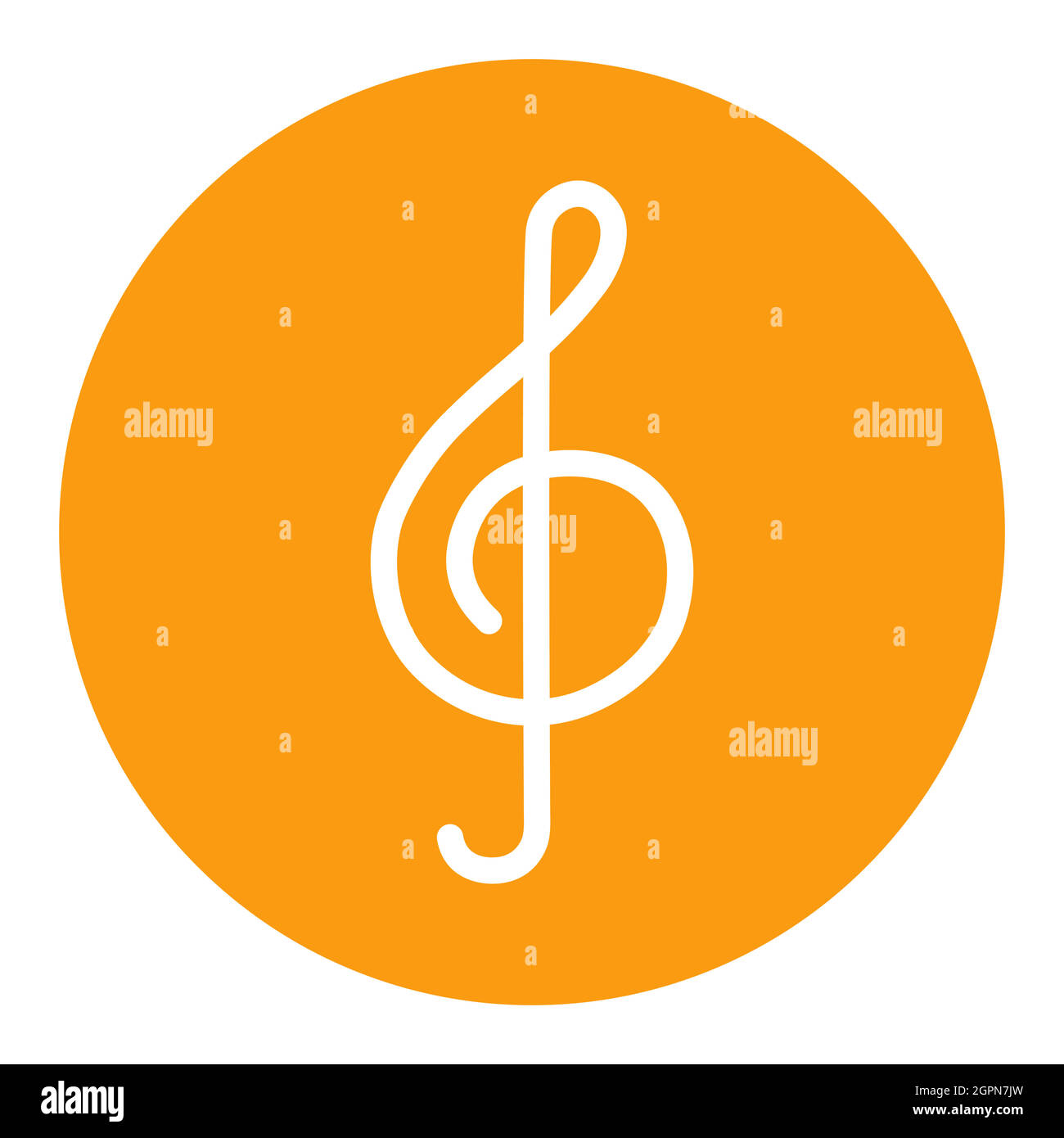 Treble clef vector white glyph icon. Music sign Stock Vector Image ...