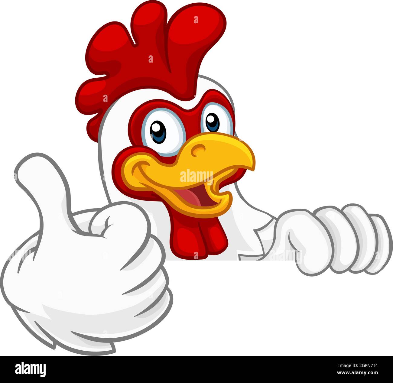 Chicken Rooster Cockerel Bird Cartoon Character Stock Vector Image ...