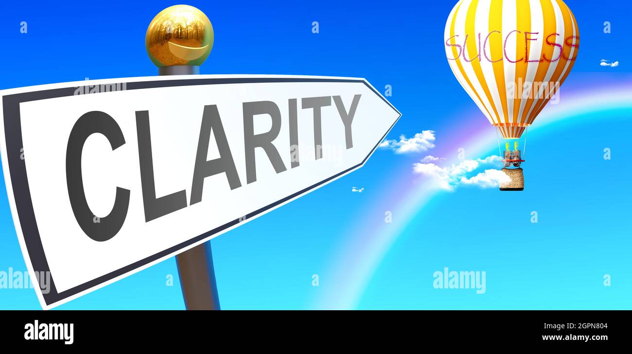 Clarity leads to success - shown as a sign with a phrase Clarity ...
