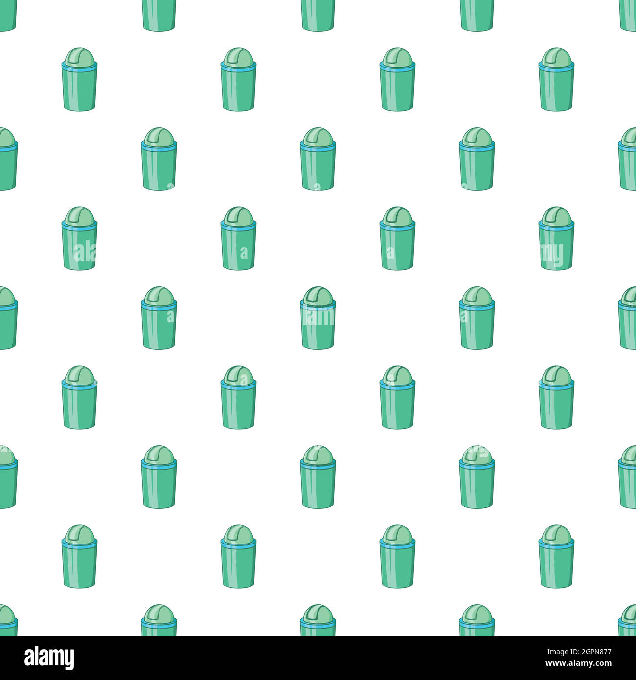 Green trash can pattern, cartoon style Stock Vector Image & Art - Alamy