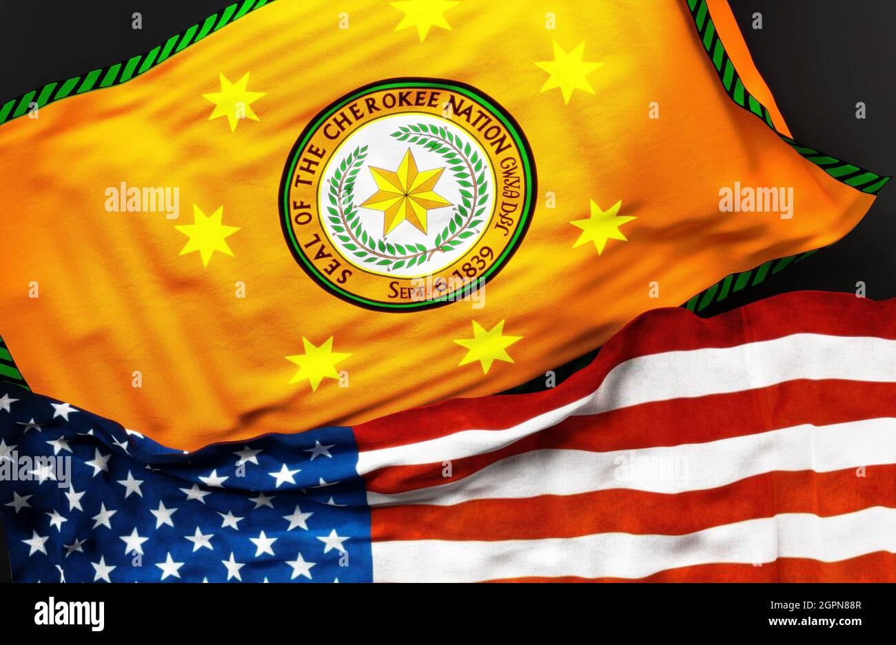 Flag of the cherokee nation hi-res stock photography and images - Alamy