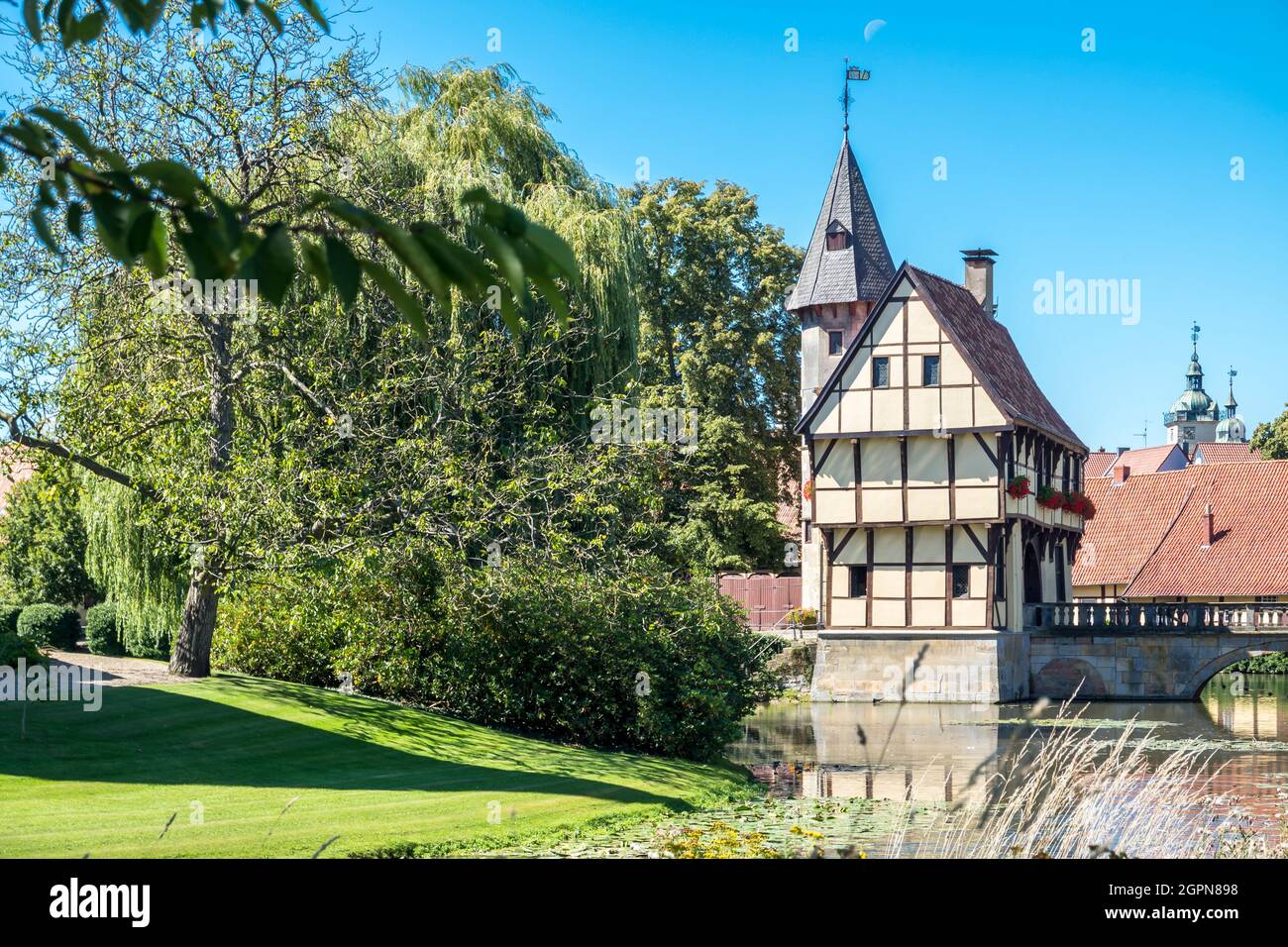 STEINFURT / GERMANY - JUNE 23 2017 : The Medieval gatehouse and bridge ...