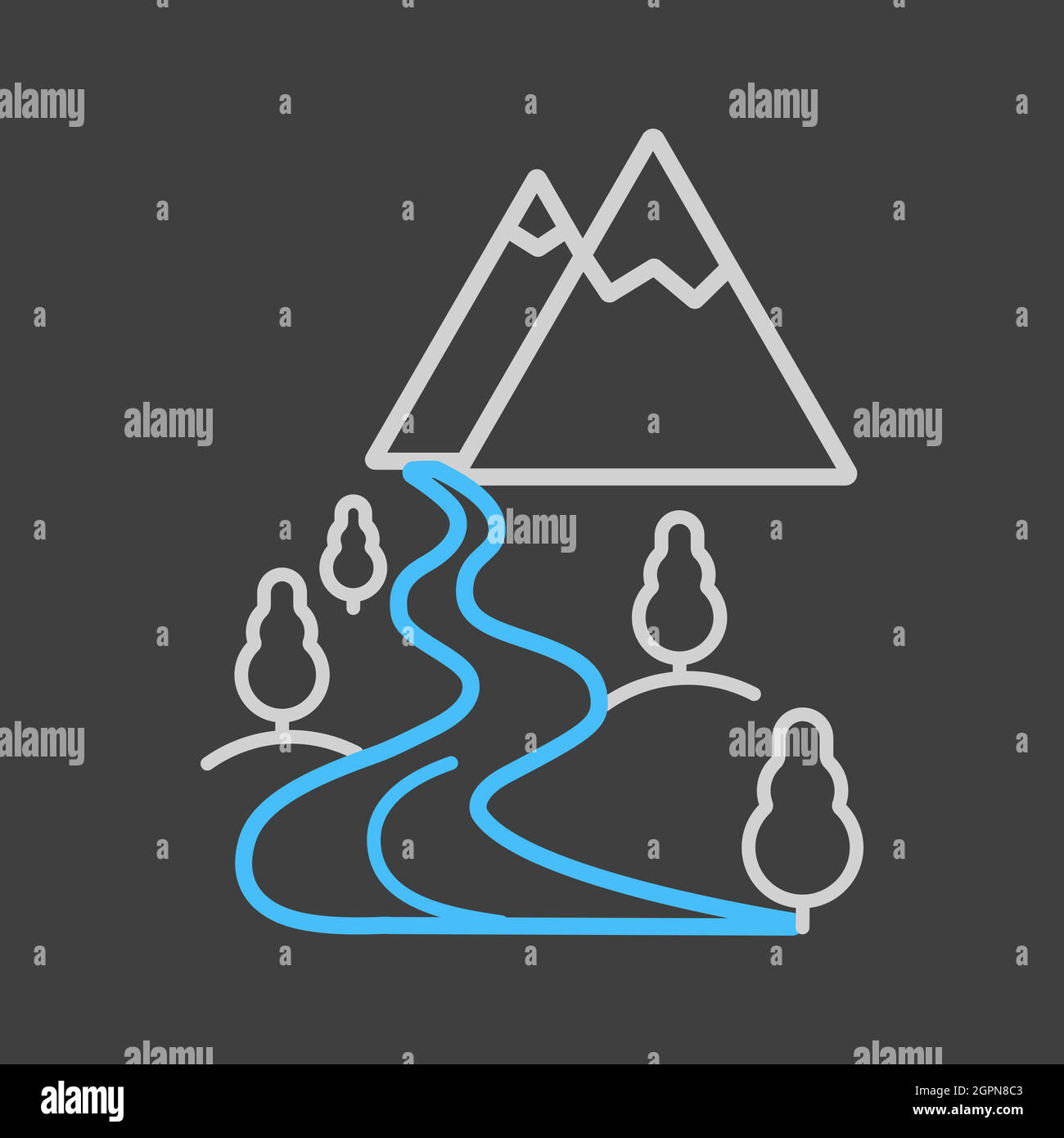 Landscape river on background Stock Vector Images - Alamy