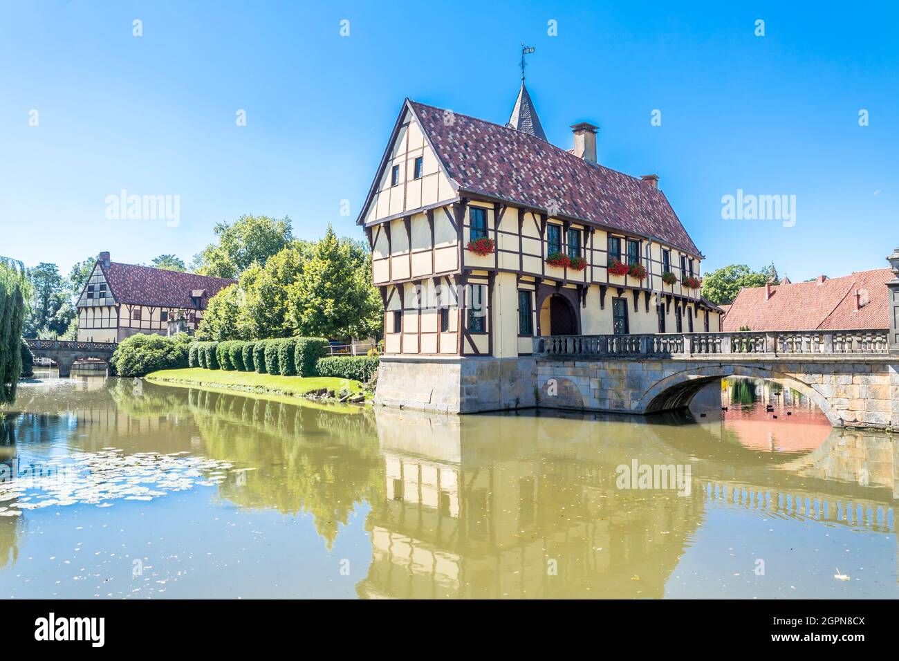 STEINFURT / GERMANY - JUNE 23 2017 : The Medieval gatehouse and bridge ...