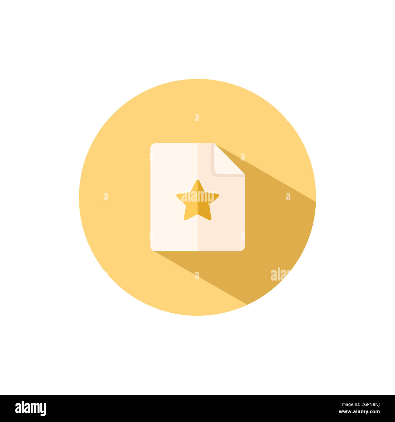 Document. Paper with star. Flat icon in a circle. Commerce vector ... Document. Paper with star. Flat icon in a circle. Commerce vector ...