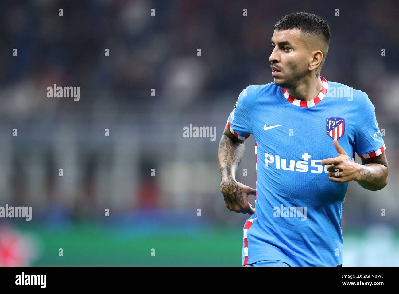 Angel Correa of Club Atletico de Madrid looks on during the Uefa ...