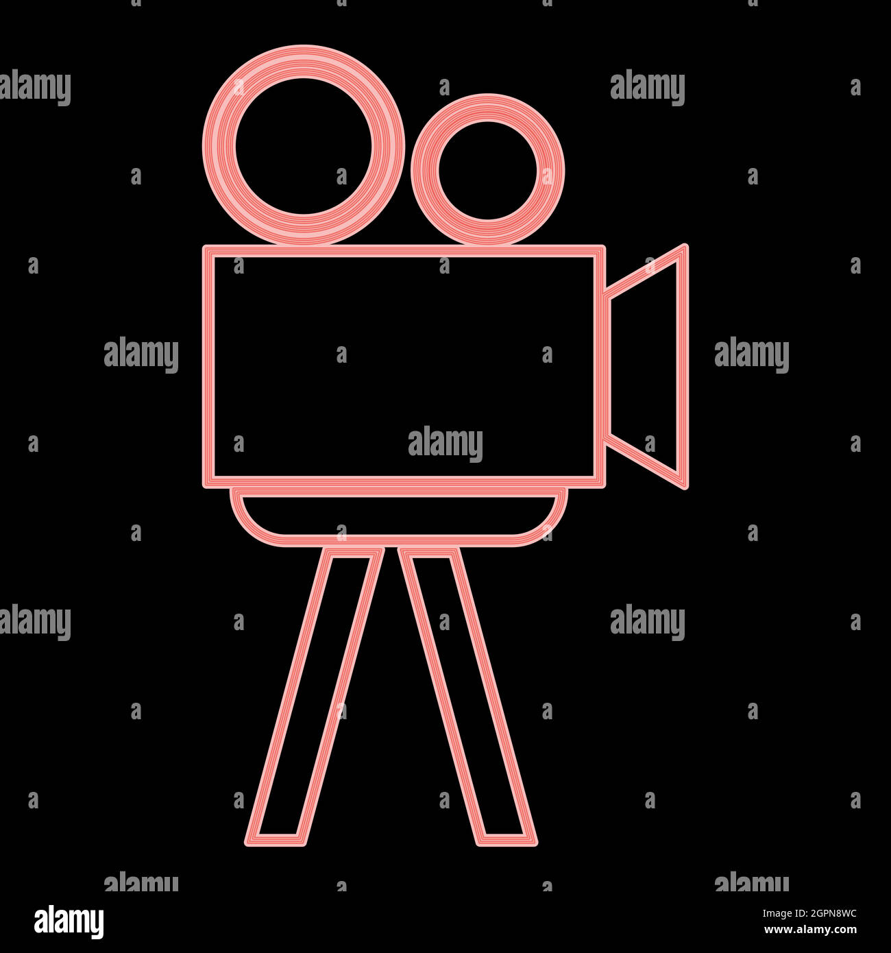 Neon cinematograph the red color vector illustration flat style image ...