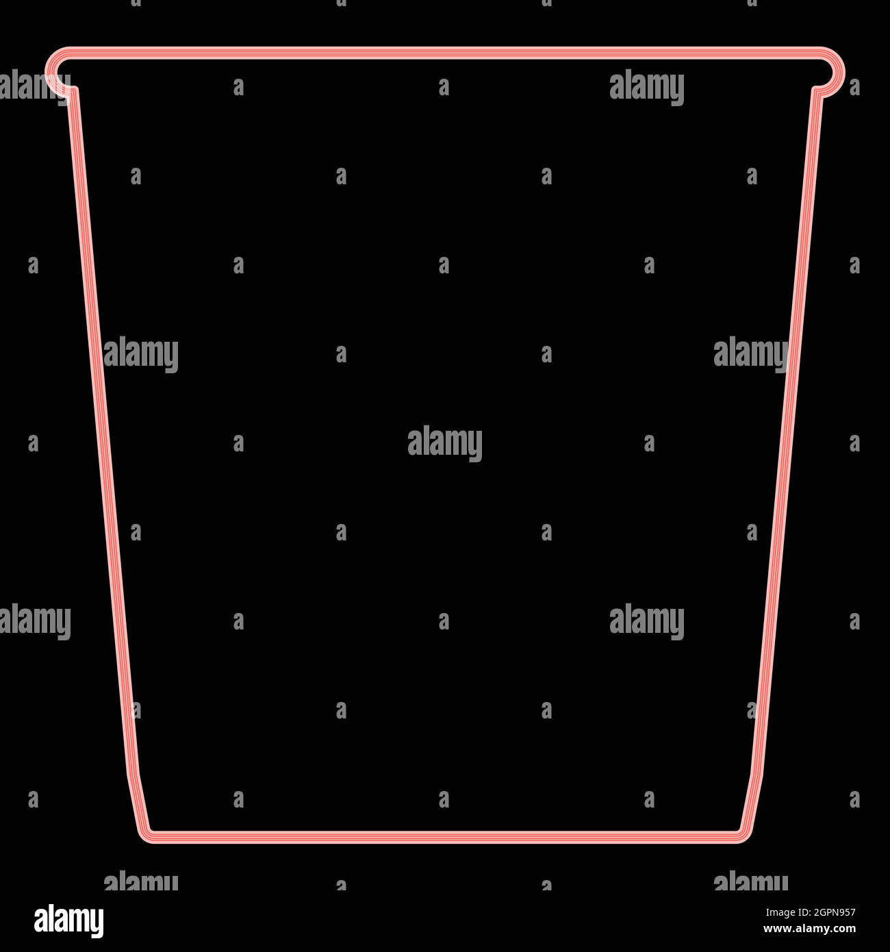 Neon trash bucket the red color vector illustration flat style image ...