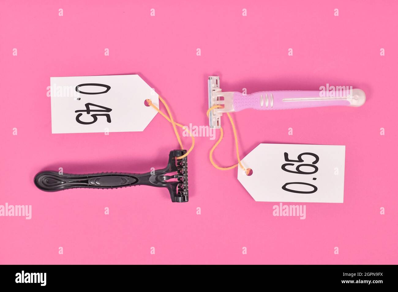 Concept for pink tax showing pink and black razor aimed at specific ...