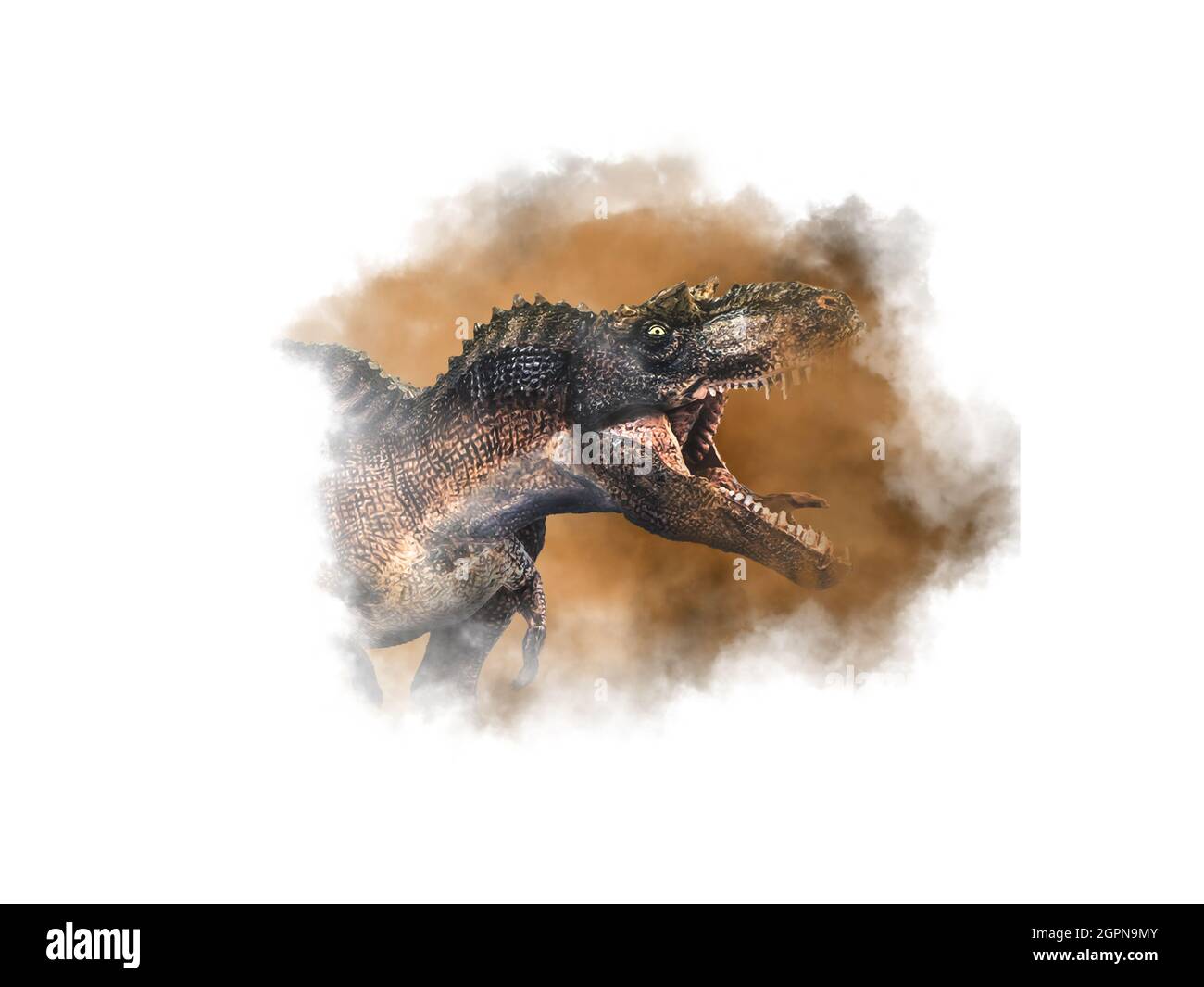 Gorgosaurus Dinosaur on smoke background Stock Photo - Alamy