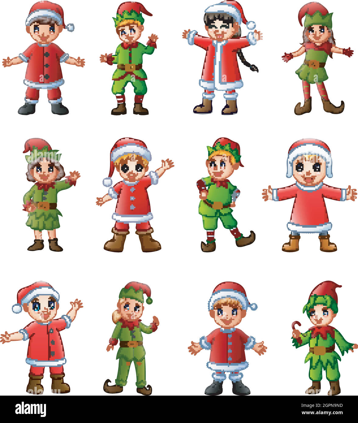 Female santa elves Stock Vector Images - Alamy