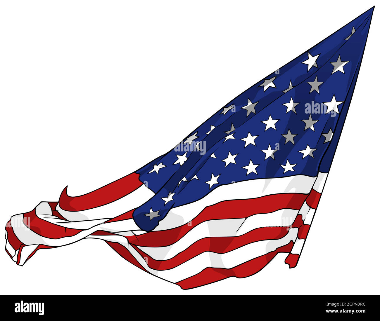 American flag waving isolated Stock Vector Images - Alamy