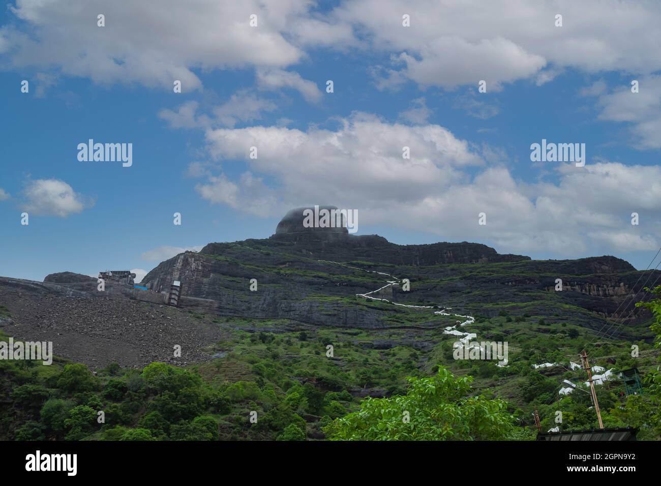 Mangi Tungi hill and stairs leading to the top, Mangi Tungi, Nashik ...