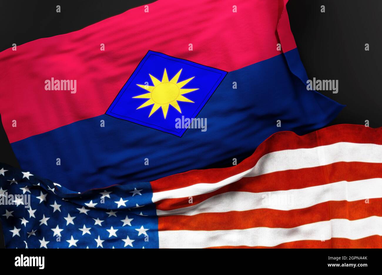 Flag of the United States Army 40th Infantry Division along with a flag ...