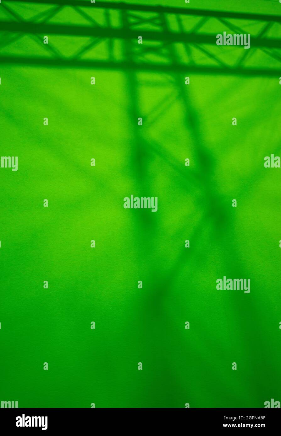 Green croma key screen in television, movie film and photography studio ...