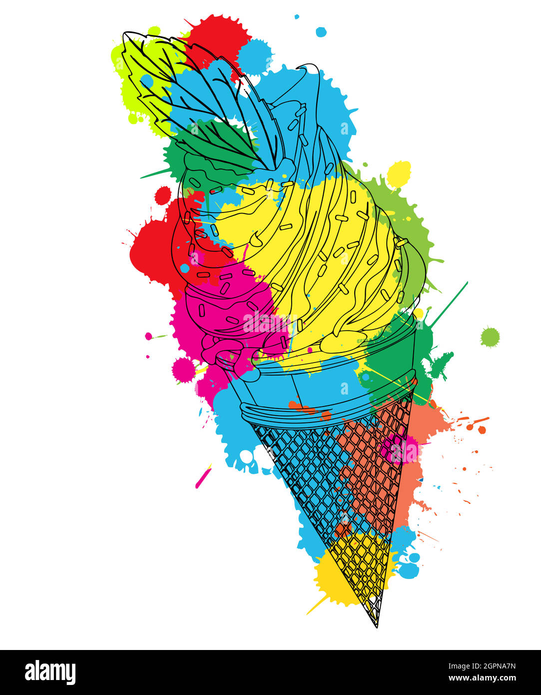 Cream ice icon outline Cut Out Stock Images & Pictures - Alamy