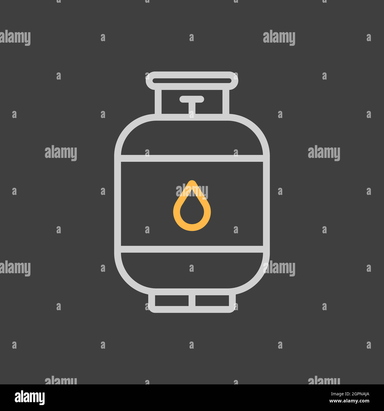 Propane gas cylinder vector icon on dark background Stock Vector Image ...