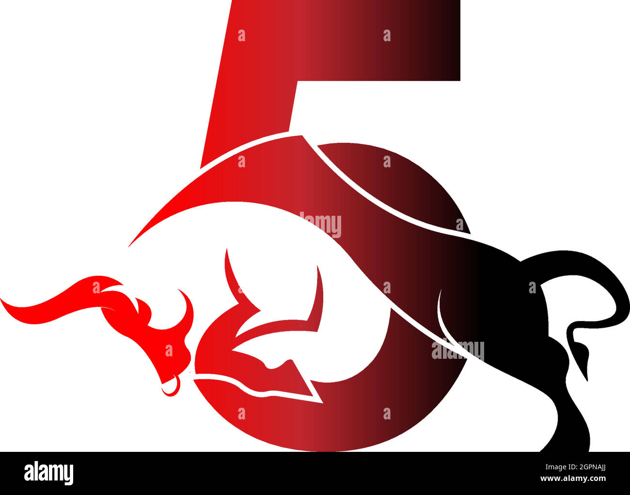 Mix letter logo icon with bull design symbol template Stock Vector ...