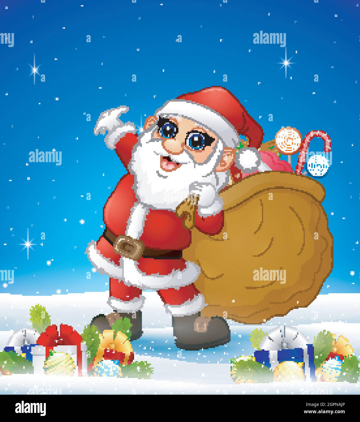 Santa and sack Stock Vector Images - Alamy