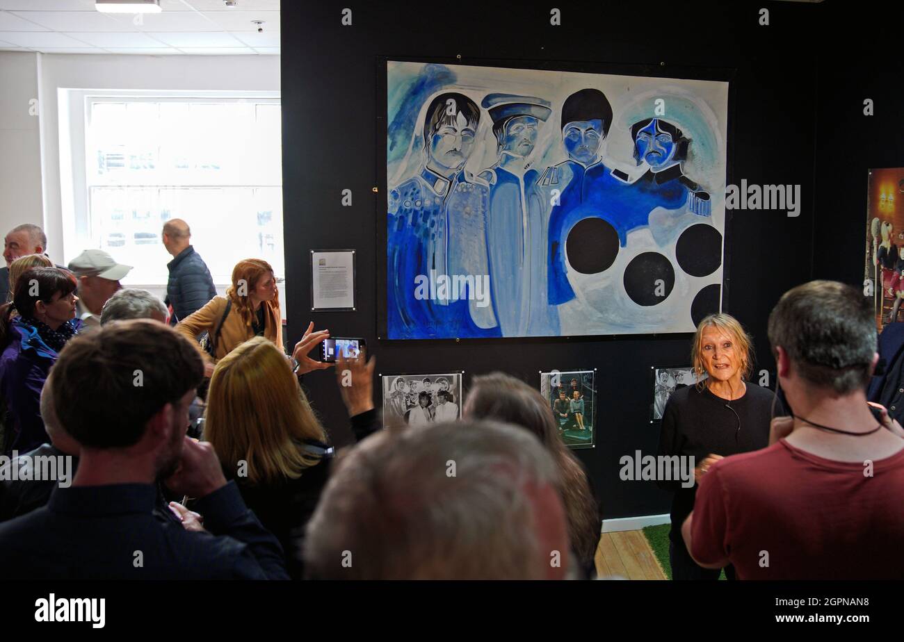 A painting of the Beatles by artist Jonathan Hague is unveiled at the ...