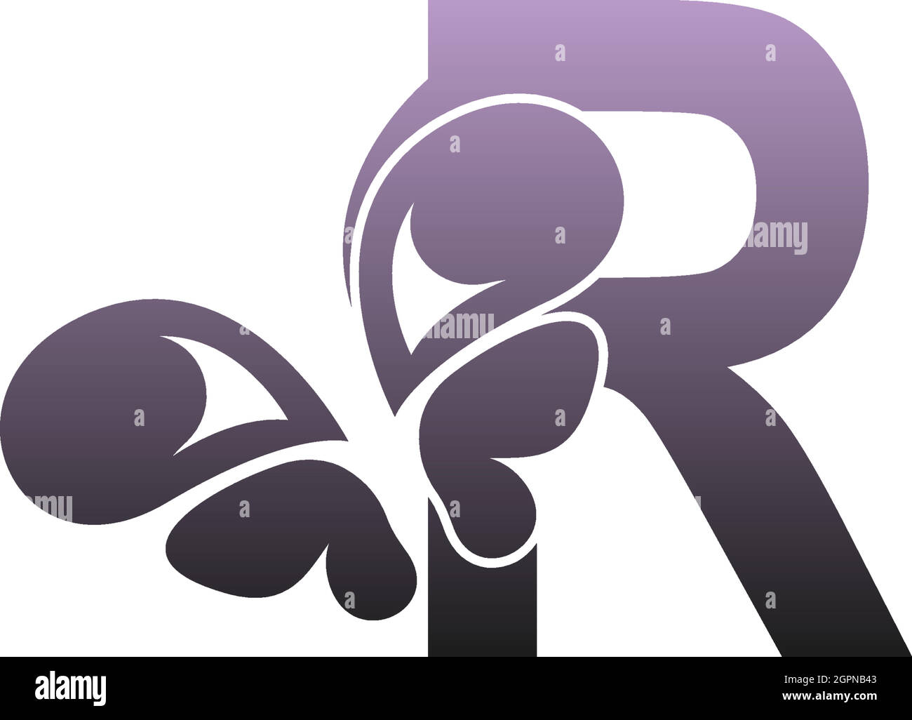 Letter R with butterfly icon logo design vector Stock Vector Image ...