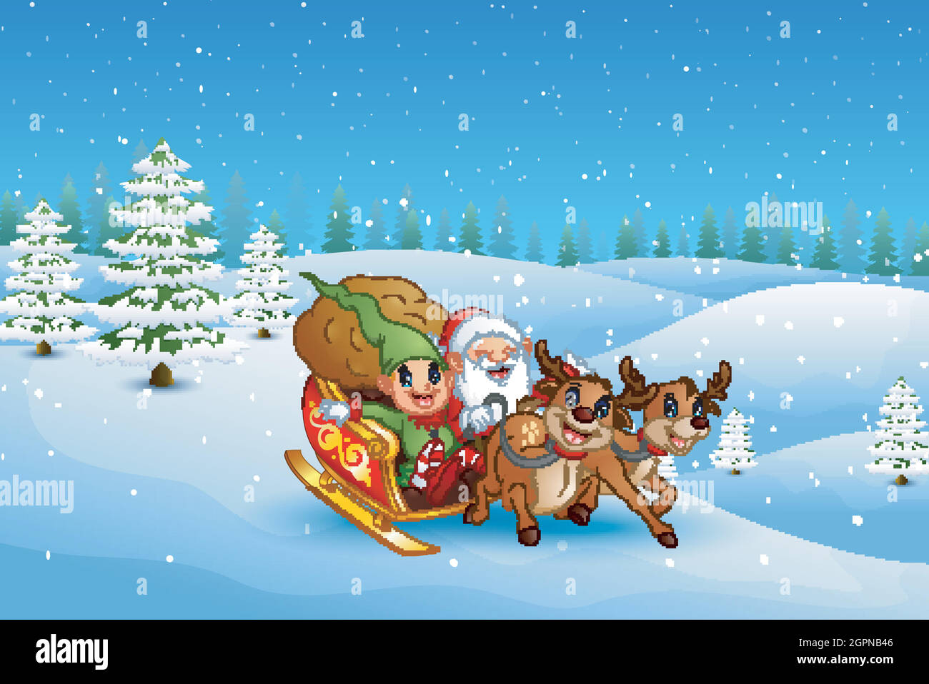 Santa riding sleigh hi-res stock photography and images - Alamy