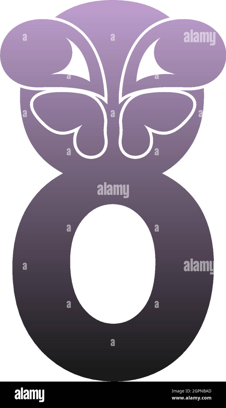 Number 8 with butterfly icon logo design vector Stock Vector Image ...