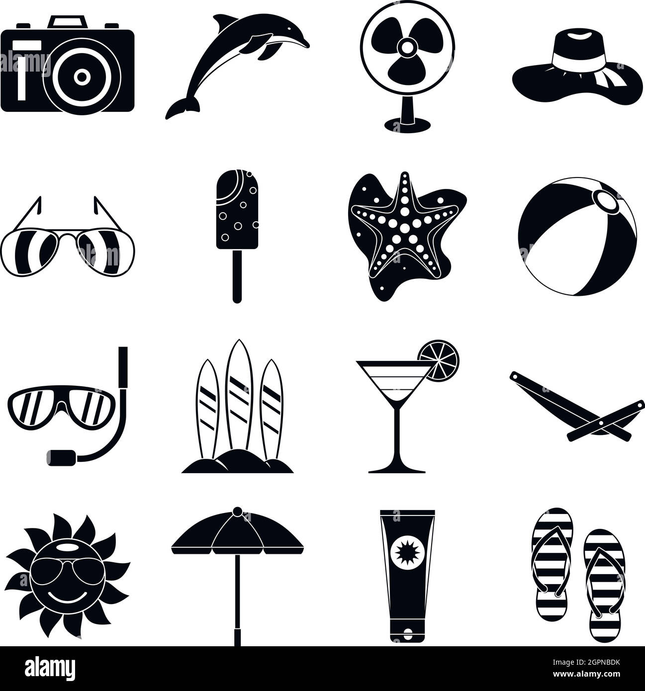 Summer rest icons set, simple style Stock Vector Image & Art - Alamy