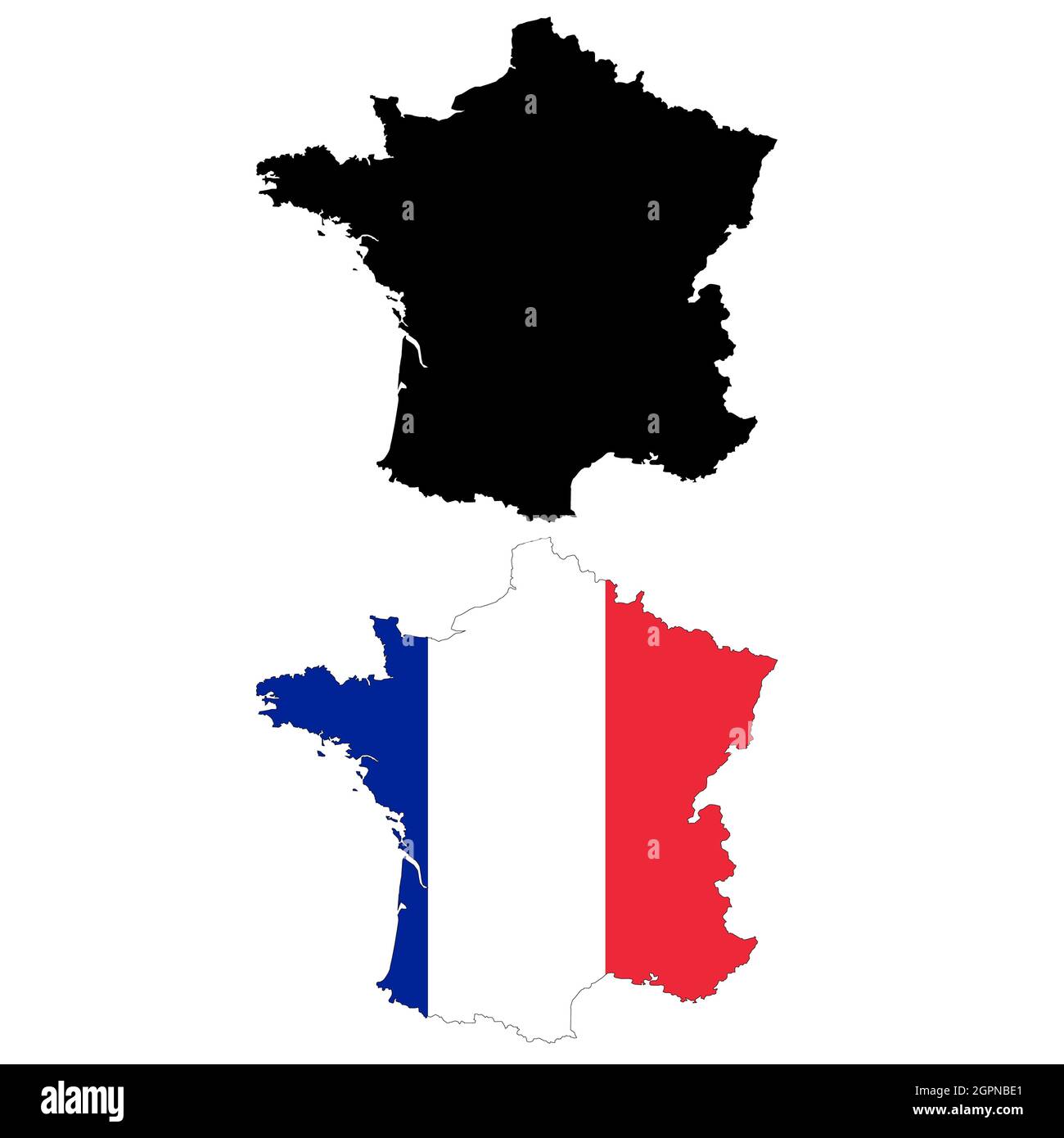 Map of France on white background. France map with flag sign. flat ...