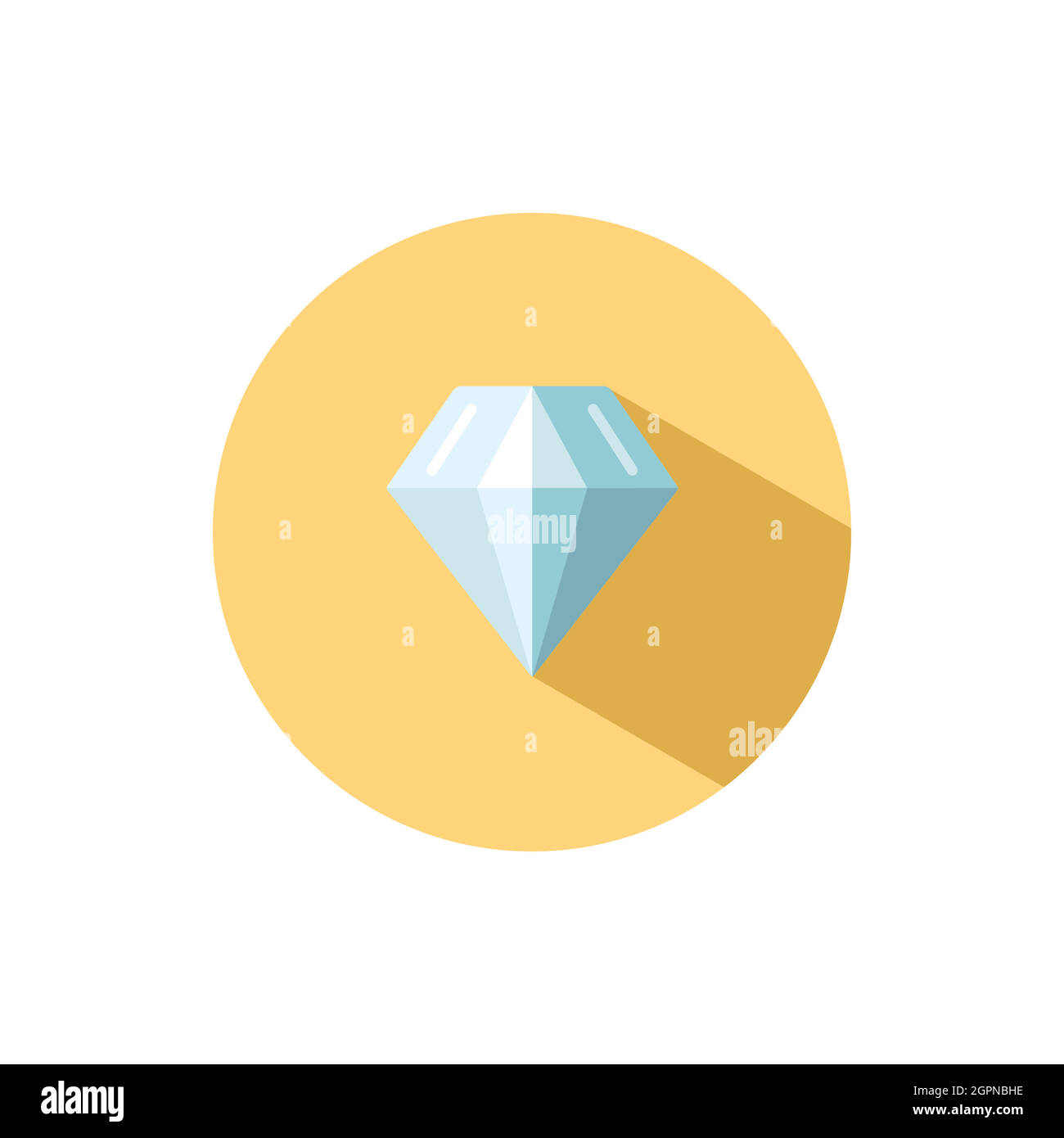 Diamond. Jewery and luxury. Flat icon in a circle. Commerce vector ...