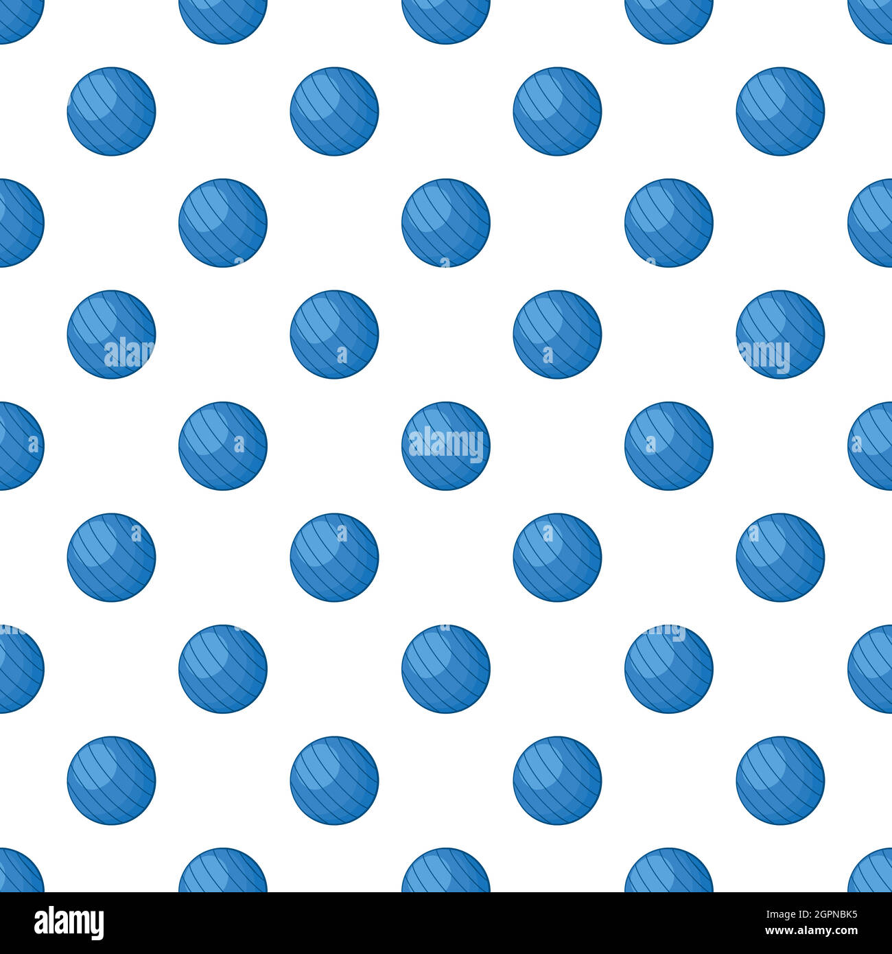 Blue volleyball ball pattern, cartoon style Stock Vector Image & Art ...