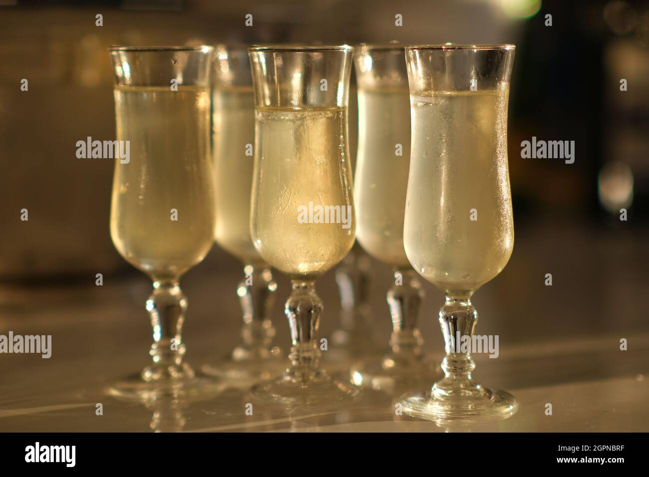 Close up of champagne glasses Stock Photo - Alamy