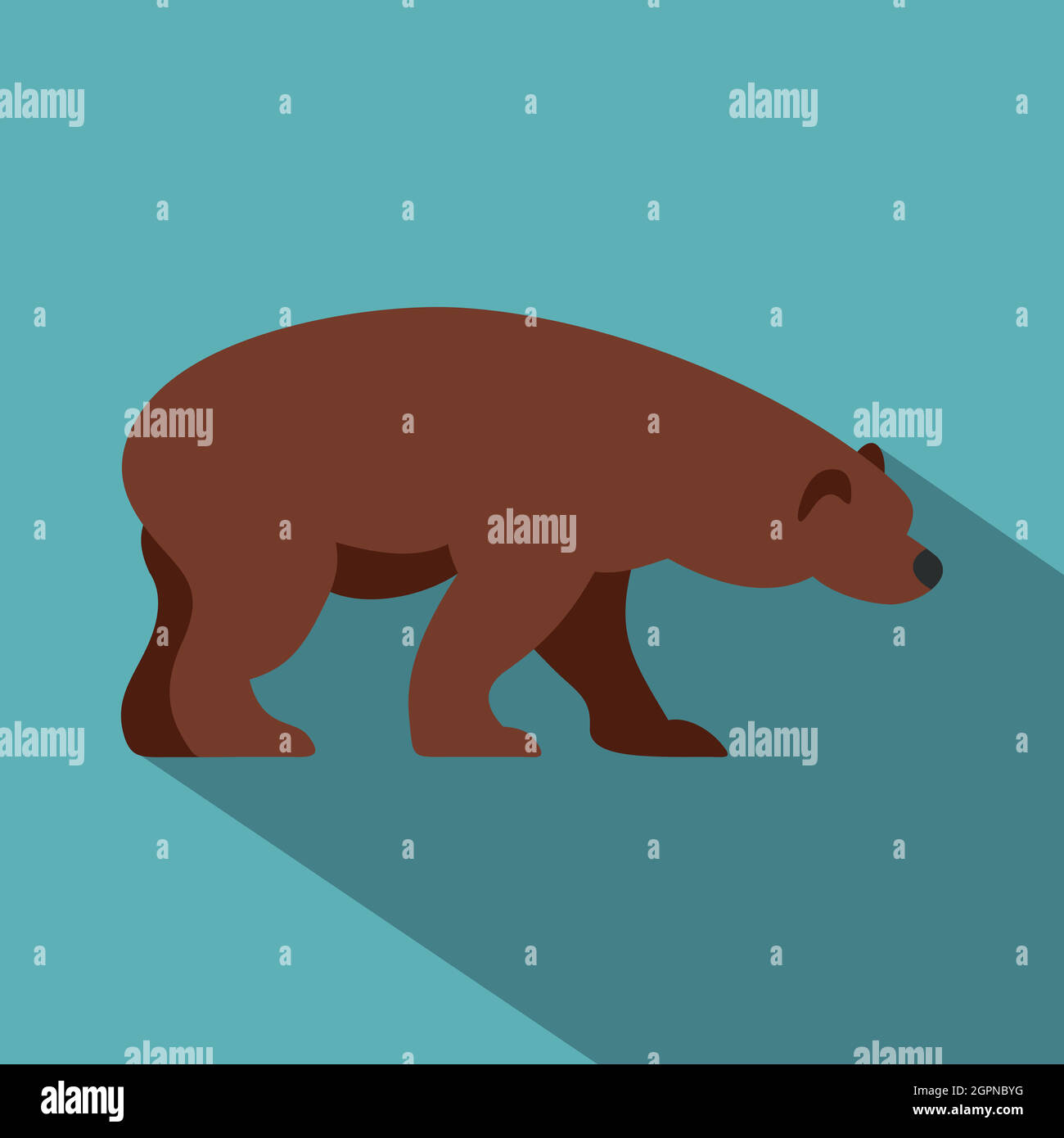 Bear icon, flat style Stock Vector Image & Art - Alamy