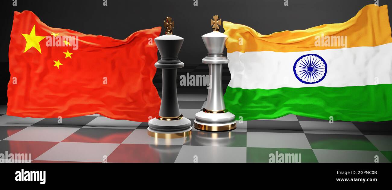 Flags of india and china hi-res stock photography and images - Alamy