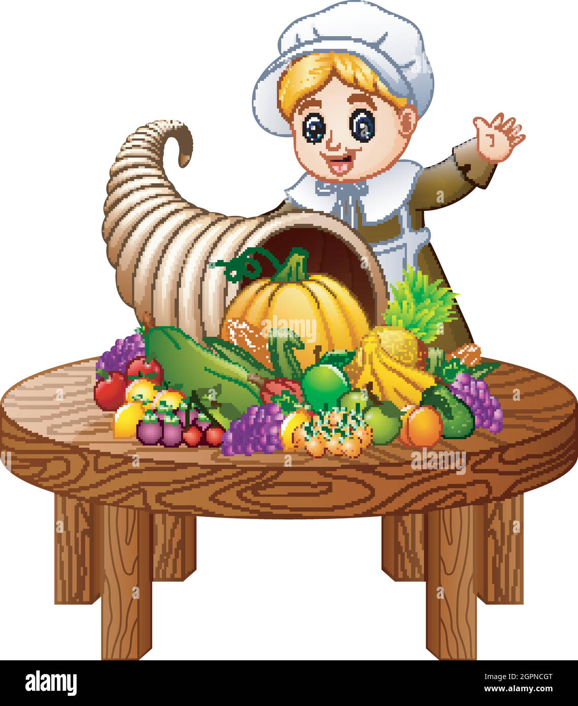 Cartoon Thanksgiving Cornucopia
