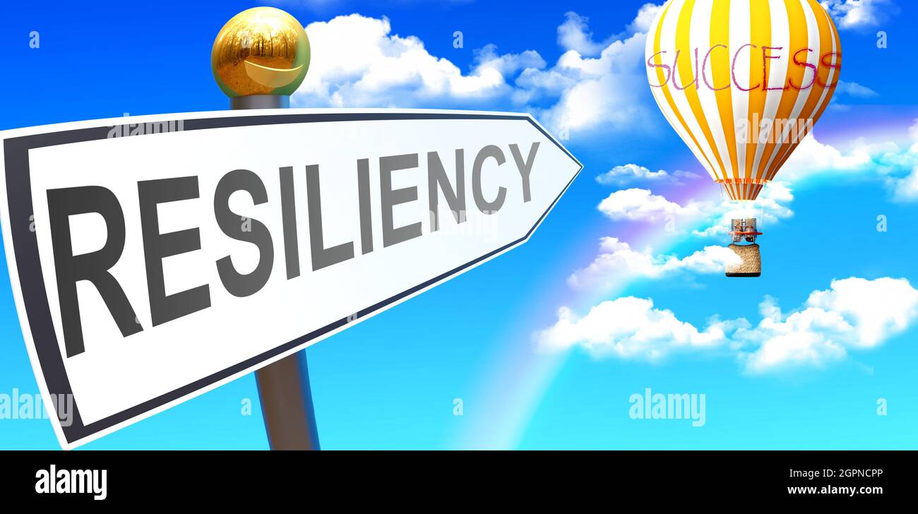 Resiliency leads to success - shown as a sign with a phrase Resiliency ...