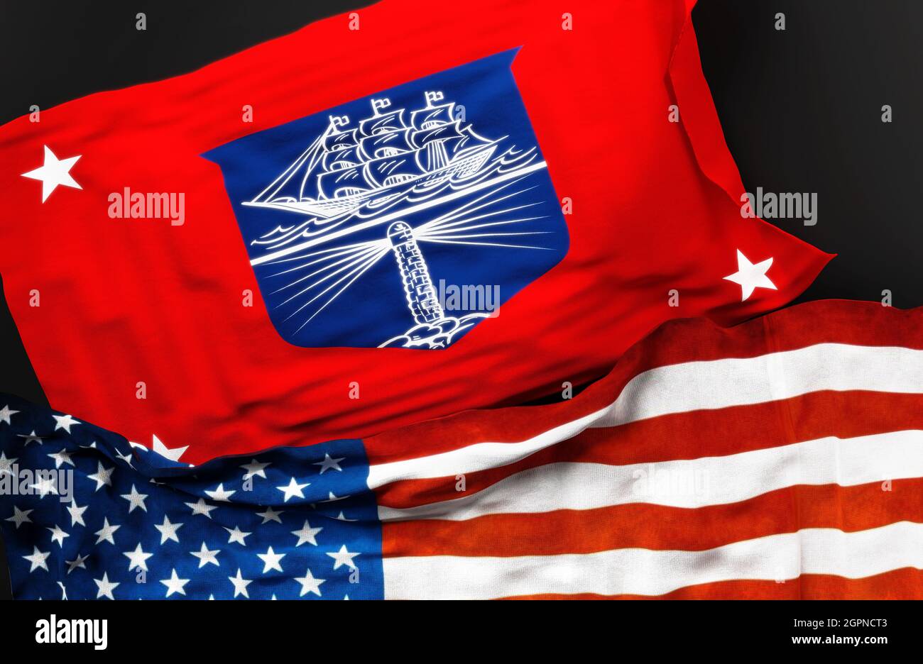 Flag of the United States Department of Commerce rank III along with a ...