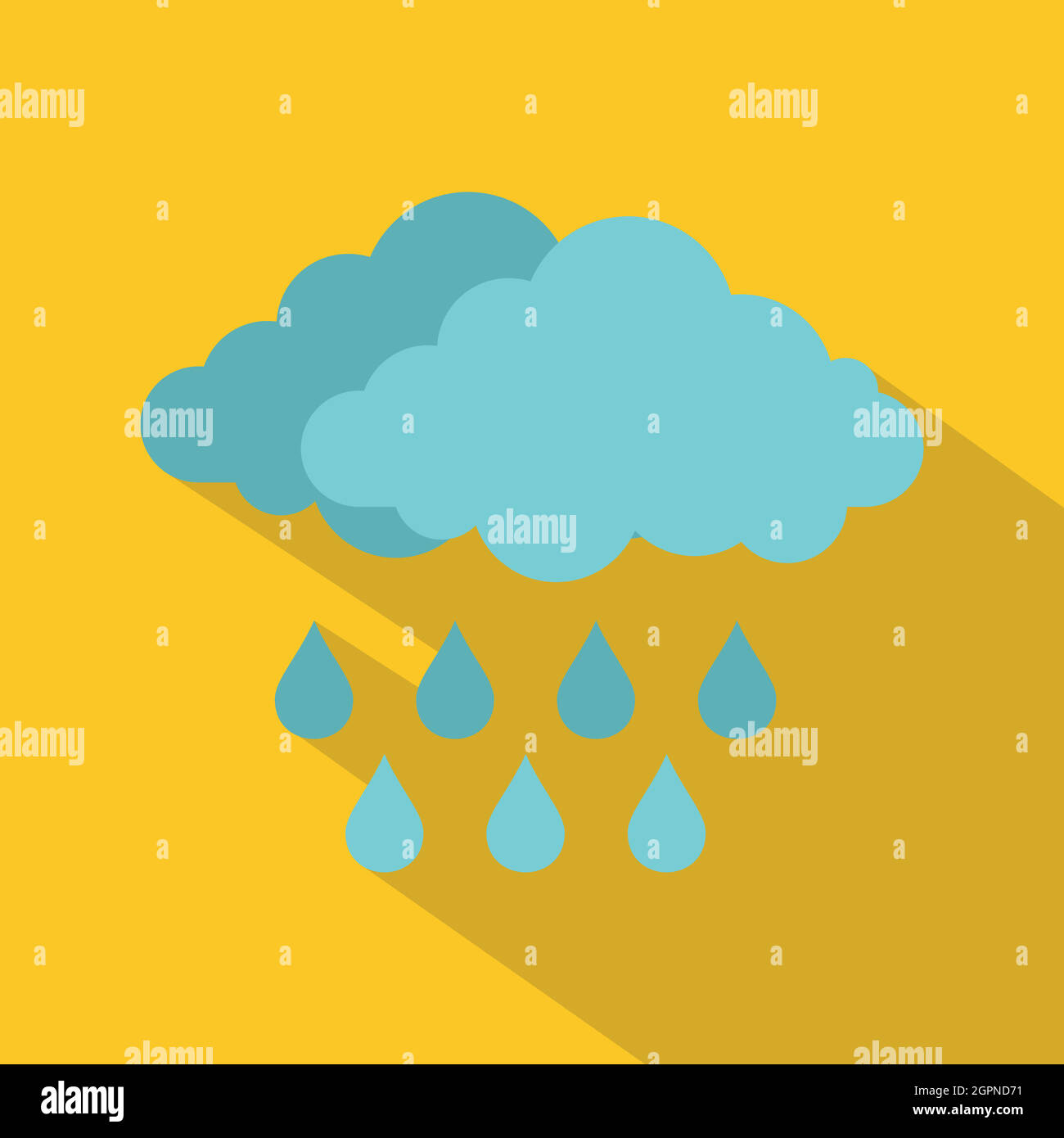 Cloud with rain icon, flat style Stock Vector Image & Art - Alamy