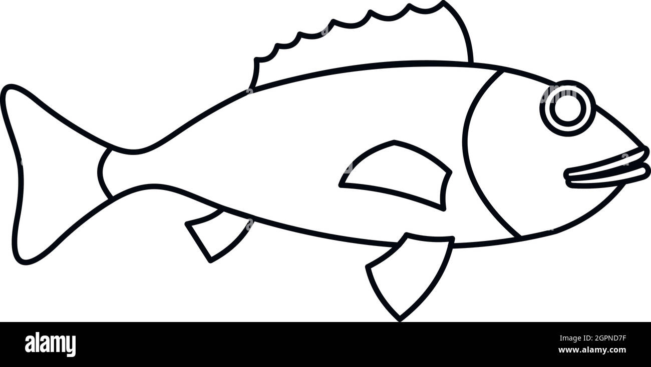 Fish icon, outline style Stock Vector Image & Art - Alamy