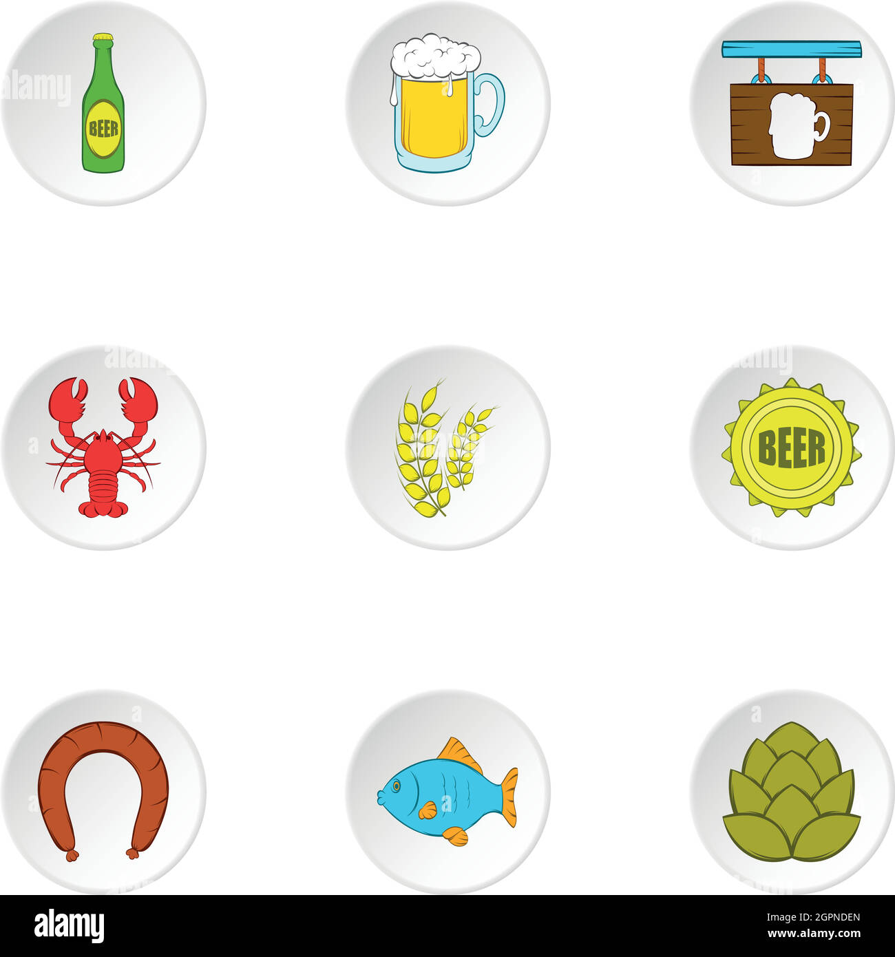 Alcoholic beverage icons set, cartoon style Stock Vector Image & Art ...