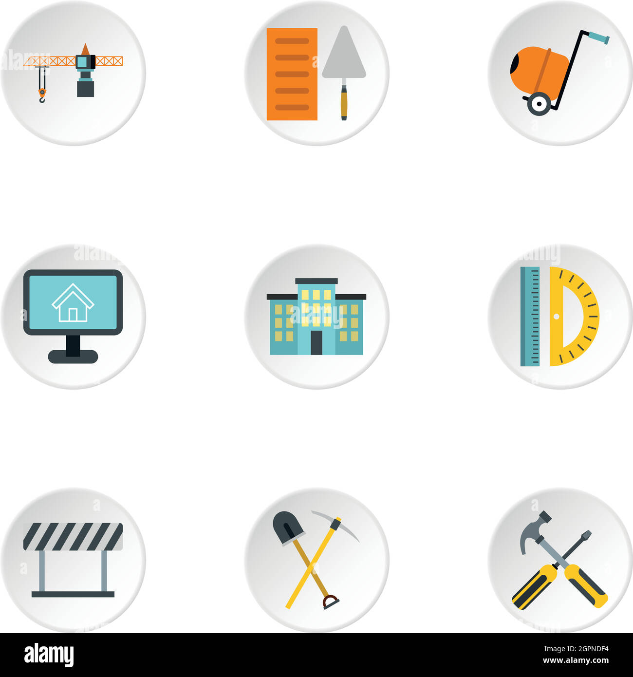 Repair icons set, flat style Stock Vector Image & Art - Alamy