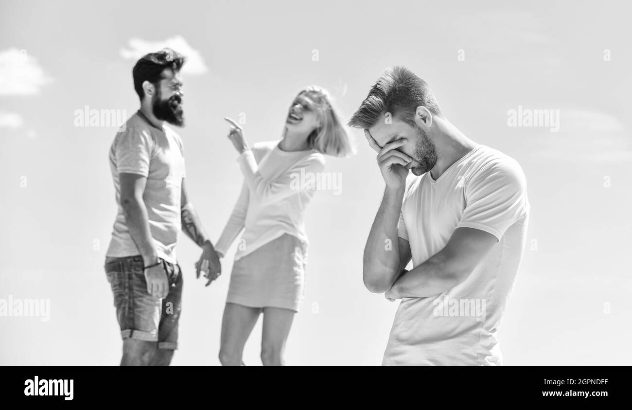 Betrayal break up in relationship Black and White Stock Photos & Images ...