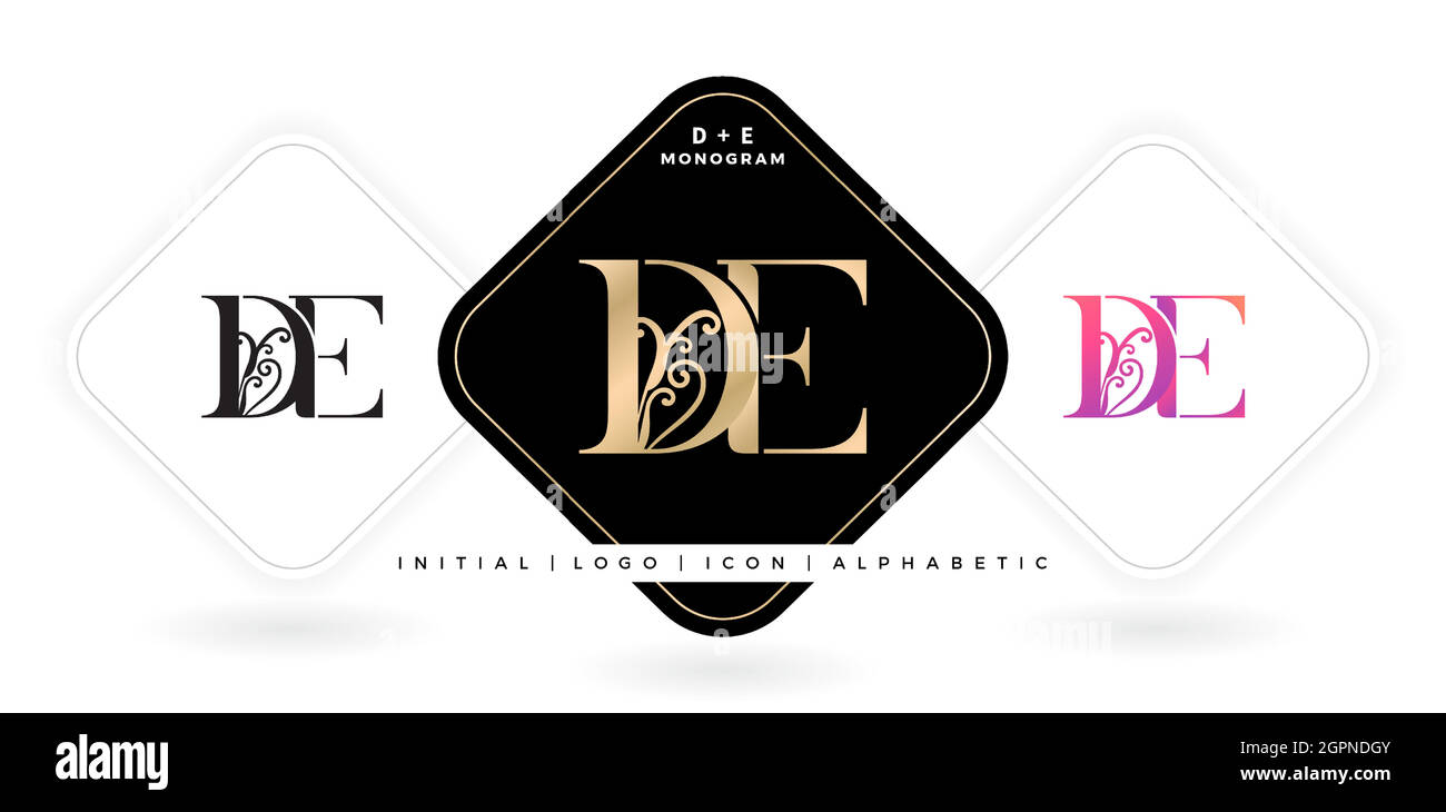 DE initial letter and graphic name, DE Monogram, for Wedding couple ...