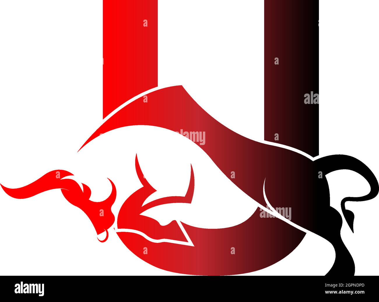 Mix letter logo icon with bull design symbol template Stock Vector ...